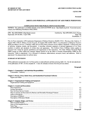 Fillable Online web usf AIR FORCE INSTRUCTION 36-2903 Fax Email Print ...