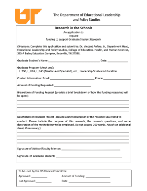 RIS Funding Application - Educational Leadership And Policy Studies ...