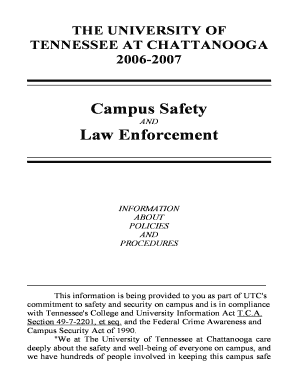 Fillable Online utc Campus Safety Law Enforcement - The University of ...