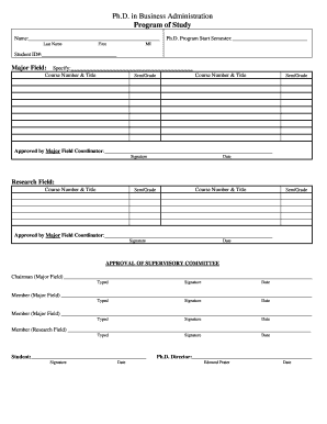 Fillable Online wweb uta Ph.D. Program of Study form Fax Email Print ...