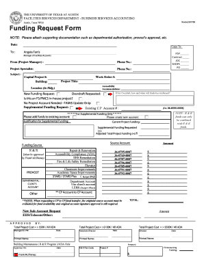Fillable Online utexas Funding Request Form - The University of Texas at Austin Fax Email Print ...