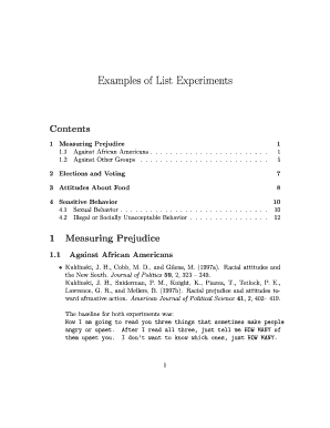 Fillable Online Examples of List Experiments Fax Email Print - pdfFiller
