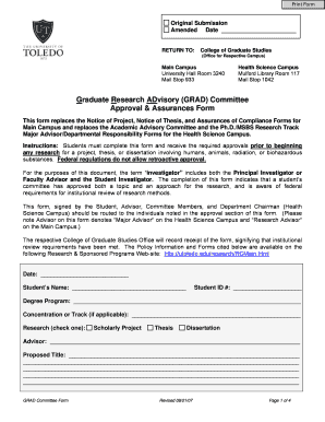 Fillable Online eng utoledo (GRAD) Committee Approval & Assurances Form Fax Email Print - pdfFiller