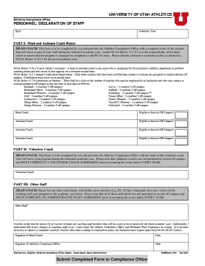 Fillable Online UNIVERSITY OF UTAH ATHLETICS Fax Email Print - pdfFiller