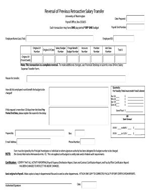 Fillable Online f2 washington Reversal of Previous Retroactive Salary ...