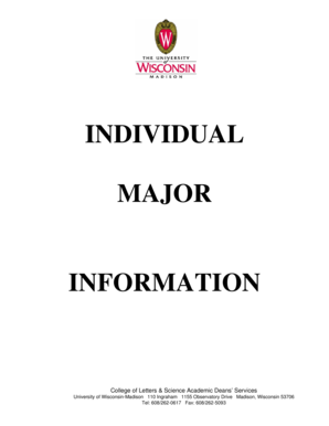 Fillable Online uas ls wisc Individual major information - L&S Academic Advising Services ...
