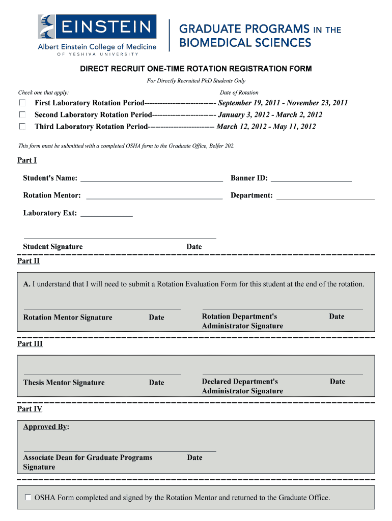 Fillable Online Direct Recruitment PhD Students Laboratory Rotation ...