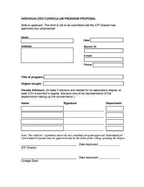Fillable Online web ysu ICP proposal form - YSU Fax Email Print - pdfFiller