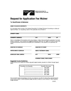 Bentley Fee Waiver - Fill Online, Printable, Fillable, Blank | pdfFiller