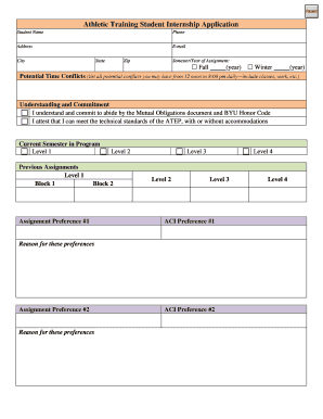 Fillable Online exercisesciences byu Assignment Application Form ...
