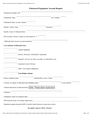 Fillable Online research brown Brown University Fabrication Equipment ...