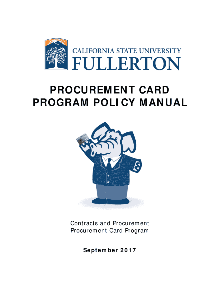 Fillable Online Procurement Card Program Policy Manual Fax Email Print - pdfFiller