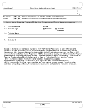 Fillable Online edutech csun Class Climate School Nurse Credential ...