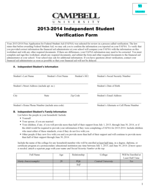 Fillable Online campbell V1 Independent 2013-2014 Independent Student ...
