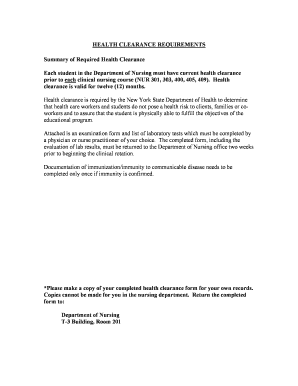 Fillable Online lehman cuny Nursing Physical Form - Lehman College - lehman cuny Fax Email Print ...