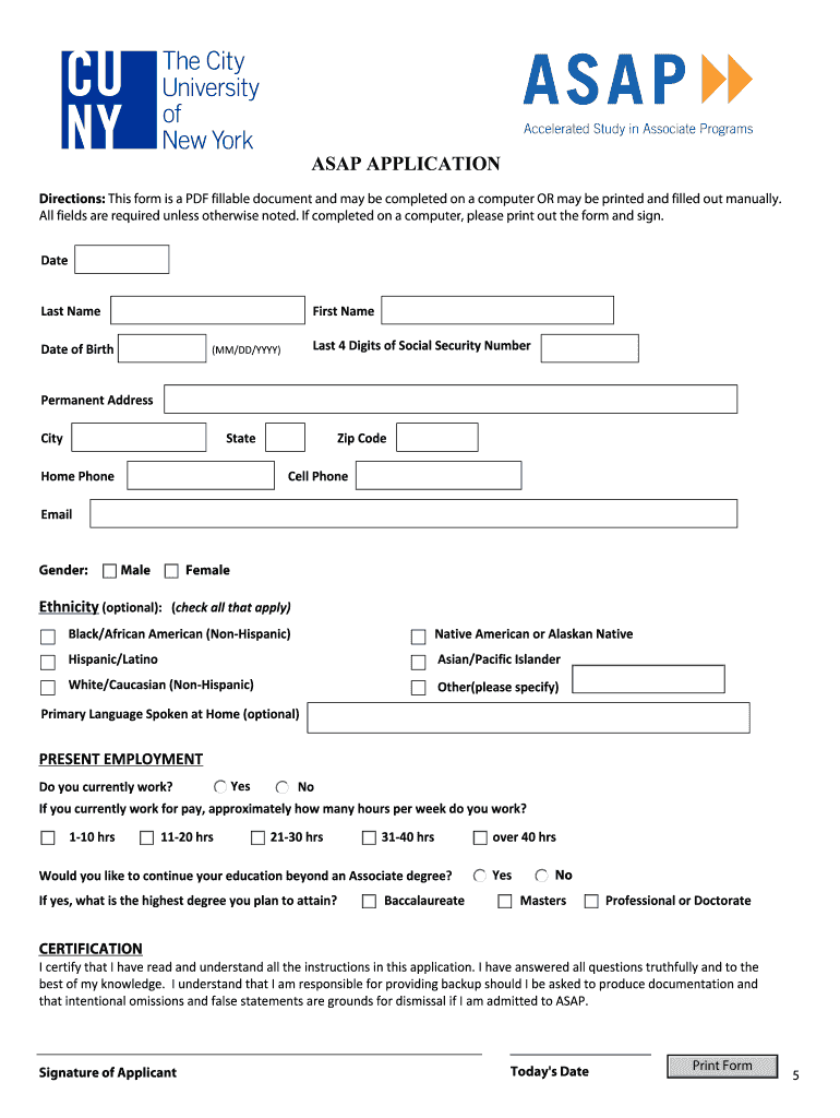 Fillable Online Application for Accelerated Study in Associate Programs (ASAP) Fax Email Print ...