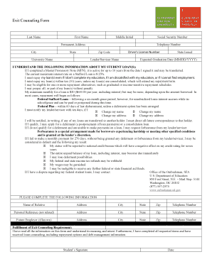 Fillable Online media cst Exit Counseling Form Fax Email Print - pdfFiller