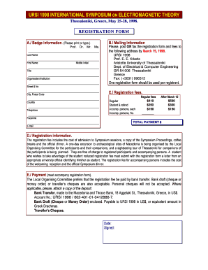 Fillable Online ece clemson Registration Form (PDF version) - Electrical and Computer ... - ece ...