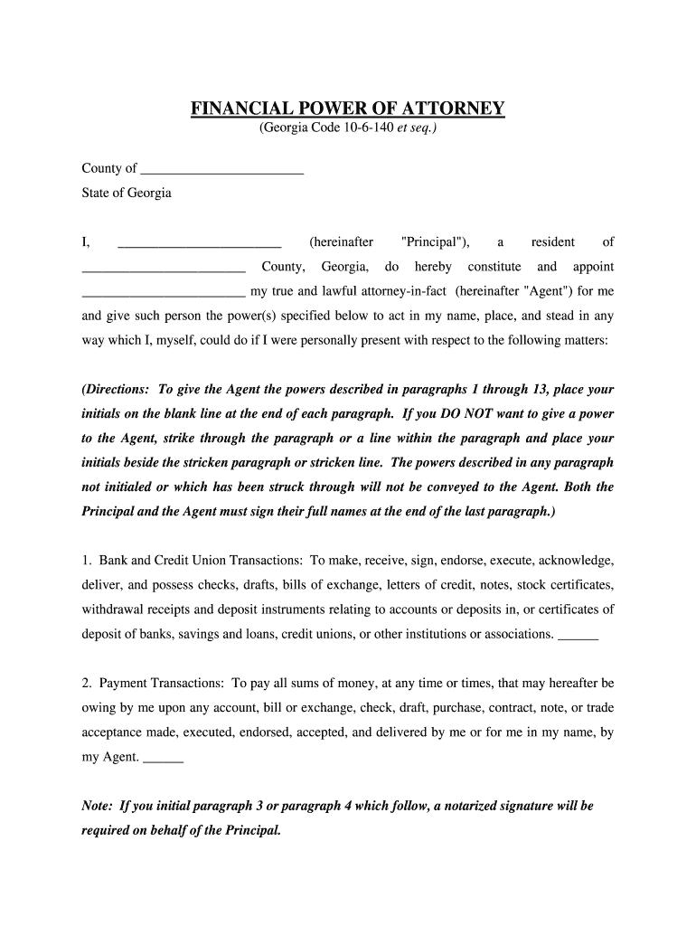 Printable Power Of Attorney Forms For Georgia Printable Forms Free Online
