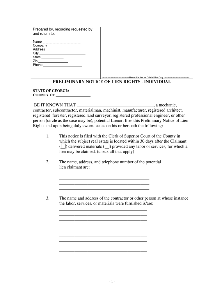 Printable Intent To Lien Form Printable Forms Free Online