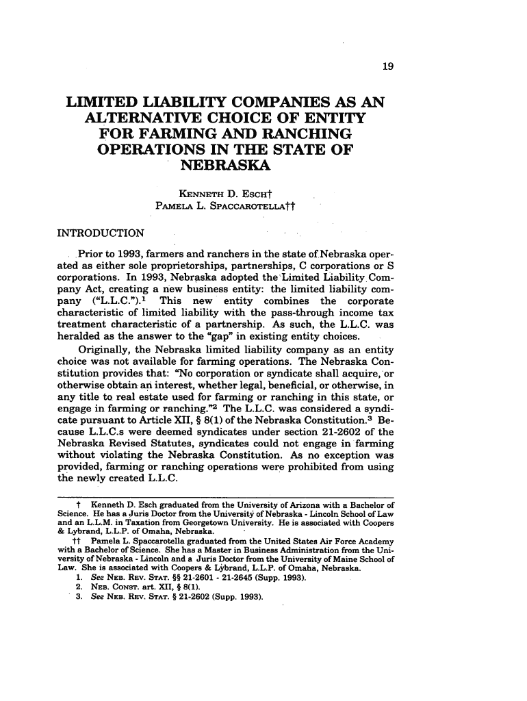 LIMITED LIABILITY COMPANIES AS AN: Fill out & sign online | DocHub