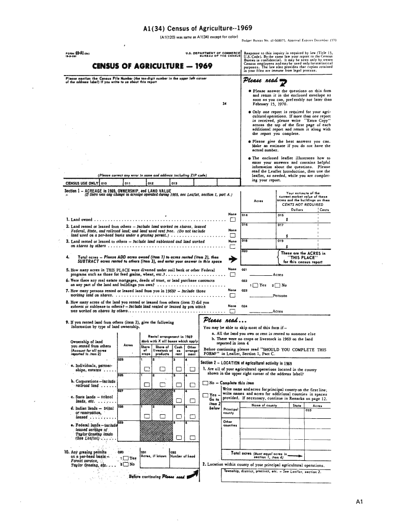 Fillable Online usda mannlib cornell A1(34) Census of Agriculture1969 ...