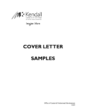 Fillable Online kcad COVER LETTER SAMPLES - Kendall College of Art and ...