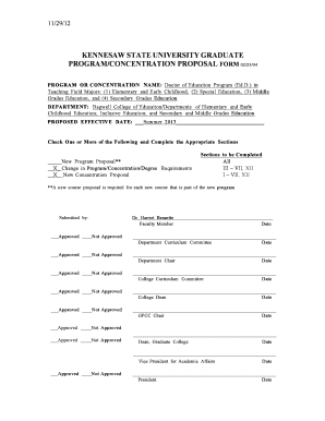 Fillable Online kennesaw Program Change Proposal - Ed.D. Program ...