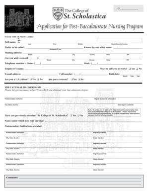 Fillable Online resources css Application for Post-Baccalaureate ...