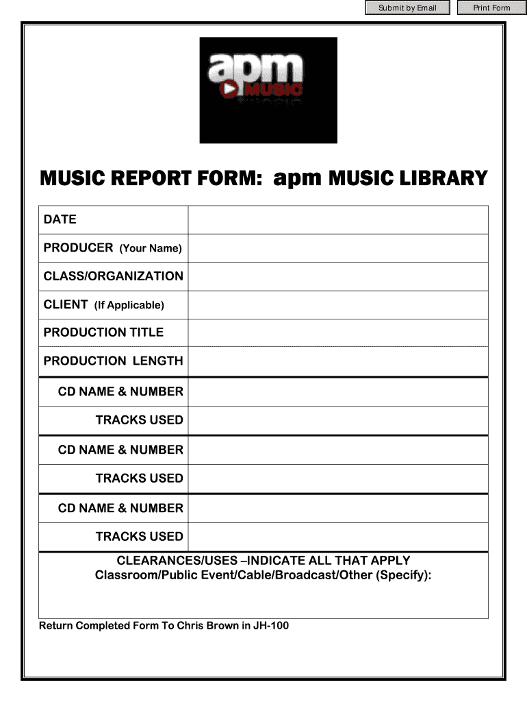 Fillable Online apm MUSIC LIBRARY Fax Email Print - pdfFiller