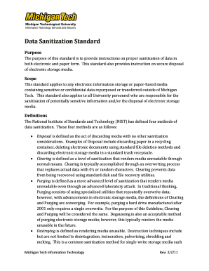 Fillable Online security mtu university data sanitization policies form ...