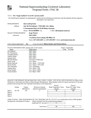 Fillable Online PAC 27 Proposal Form - National Superconducting ...