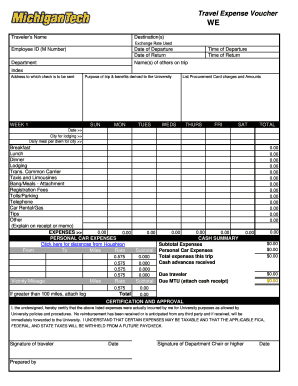 Fillable Online admin mtu Travel Expense Voucher Fax Email Print ...