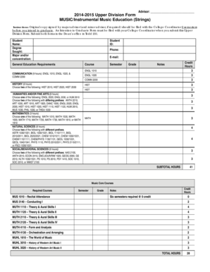 Fillable Online mtsu 2012-2013 Upper Division Form *MUSIC/Instrumental ...