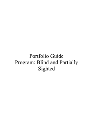 Fillable Online apps missouristate Portfolio Guide Program: Blind and ...