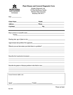 Fillable Online Disease Identification Form - Schutter Diagnostic Lab - Montana ... Fax Email ...
