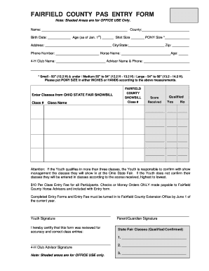 Fillable Online Entry Form - Ohio State University Extension Fax Email Print - pdfFiller