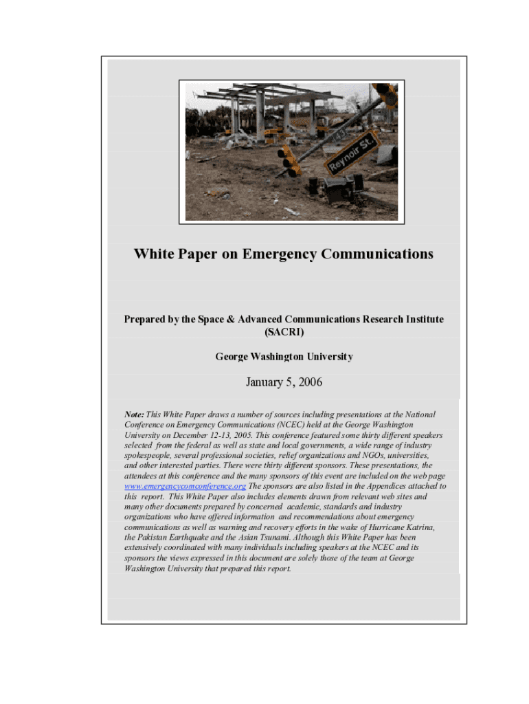 Lawinsider clausewhite-paper-onWhite Paper on Emergency Communications Sample Clauses: Fill out ...