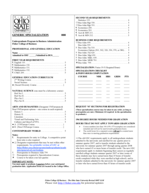 Fillable Online fisher osu Generic specialization - Fisher College of ...