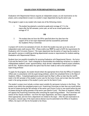 Fillable Online academicaffairs owu GRADUATION WITH DEPARTMENTAL HONORS ...