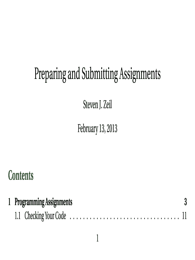 Fillable Online Preparing and Submitting Assignments Fax Email Print ...