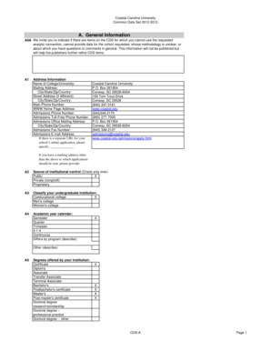 Coastal Carolina Common Data Set - Fill Online, Printable, Fillable, Blank | pdfFiller