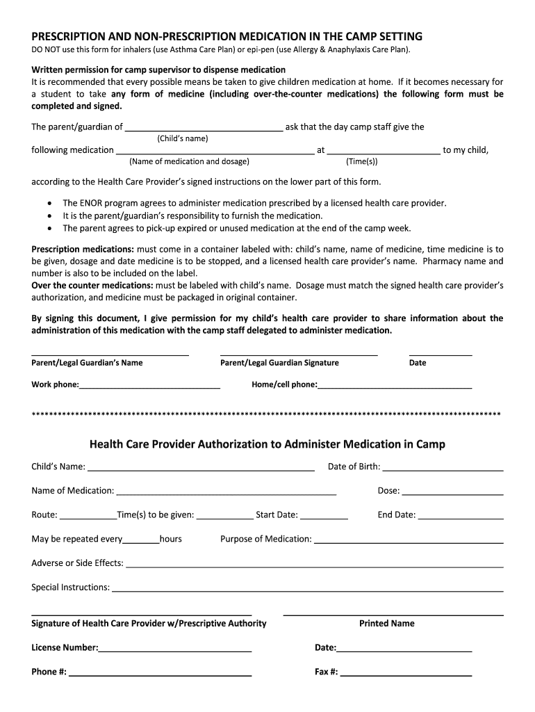Fillable Online Medication Authorization Form Fax Email Print - pdfFiller