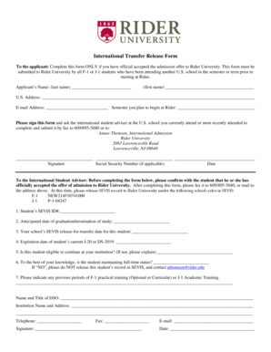Fillable Online www-dr rider International Transfer Release Form ...