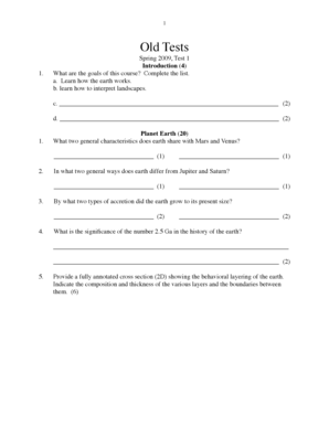 Fillable Online geo1 tcu Old tests - Geology Home Page - geo1 tcu Fax ...