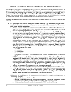 Fillable Online em tsu ADMISSION REQUIREMENTS, ENROLLMENT PROCEDURES ...