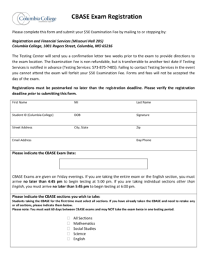 Fillable Online web ccis CBASE Registration Form - web ccis Fax Email ...