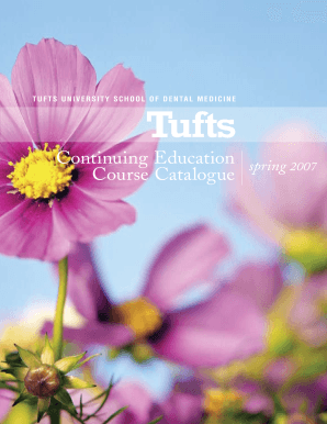Fillable Online tufts Continuing Education Course Catalogue - Tufts ...