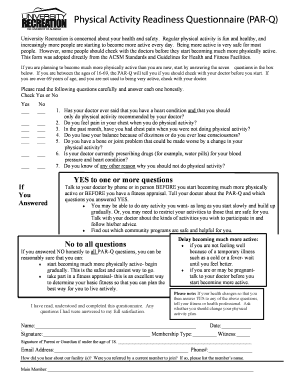 Fillable Online urec sa ua Physical Activity Readiness Questionnaire ...