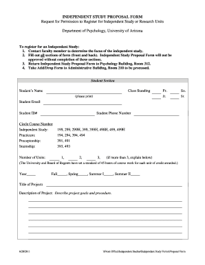 Independent Study Proposal Form | pdfFiller